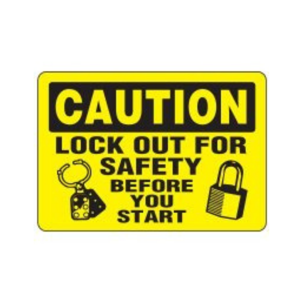 N2904G - LOCK OUT SAFETY SIGN E/F - TECH Tire Repair Supplies